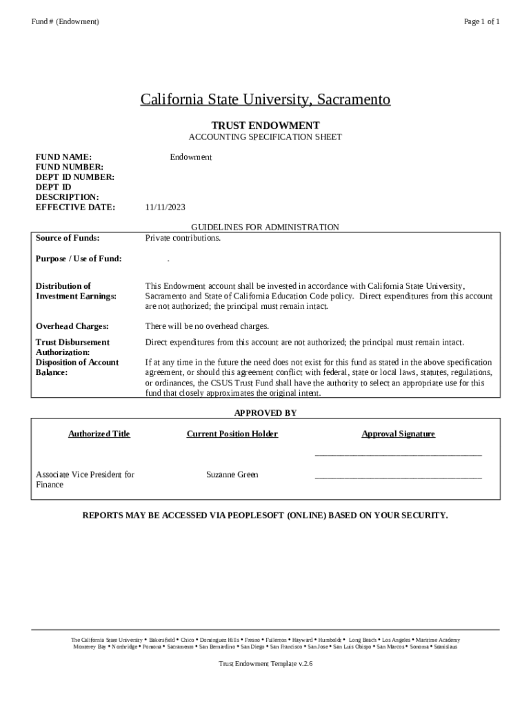 TRUST ENDOWMENT Doc Template | pdfFiller