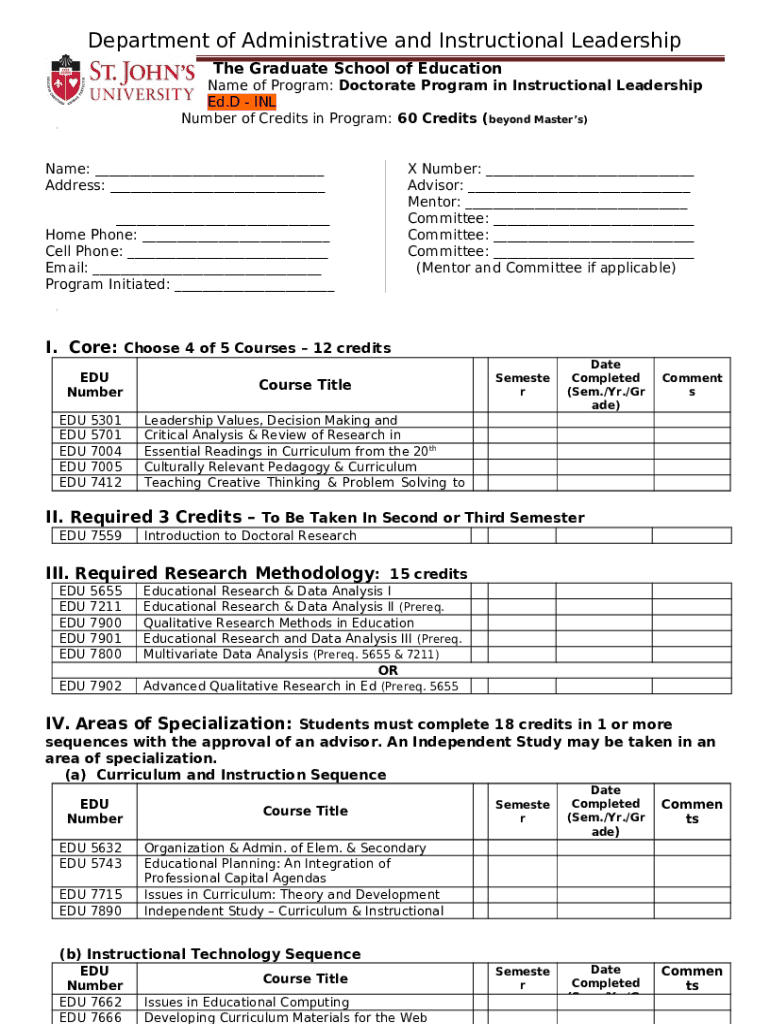 Doctoral Program - Hunter College - School of Education Doc Template | pdfFiller