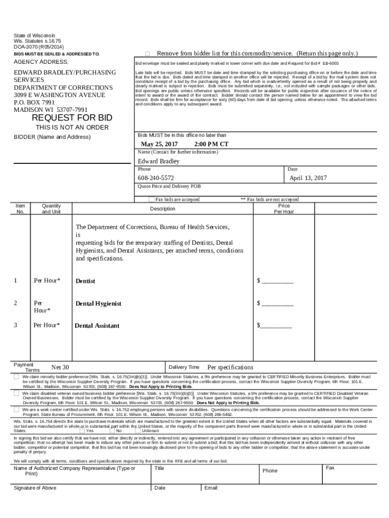 RFB Dental Staff Services. Doc Template | pdfFiller