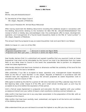 1: Bid Doc Template | pdfFiller