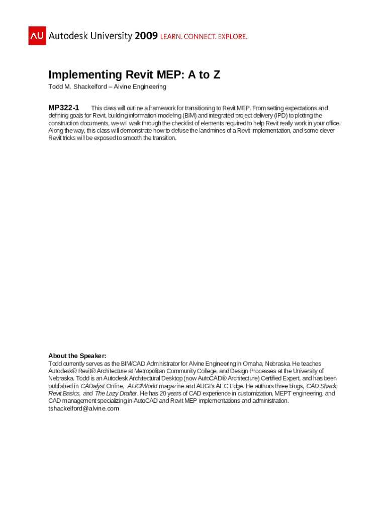 Implementing Revit MEP: A to Z Doc Template | pdfFiller