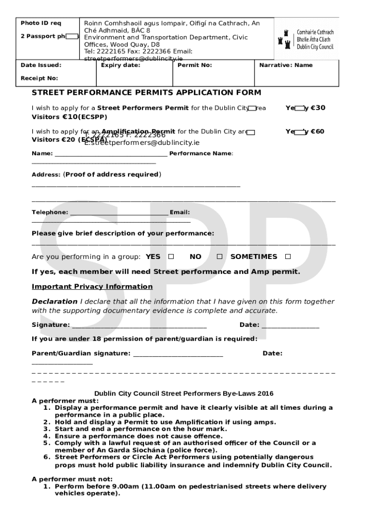 Street Perance PermitGreenville, SC - Official Website Doc Template ...