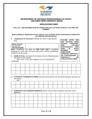 Application Recruitment NCGTC Doc Template | pdfFiller