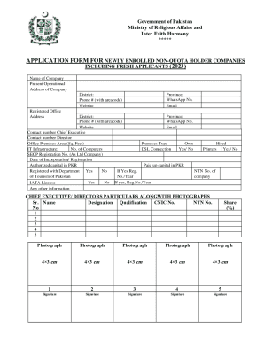 Fillable Online application form for newly enrolled non-quota holder ...