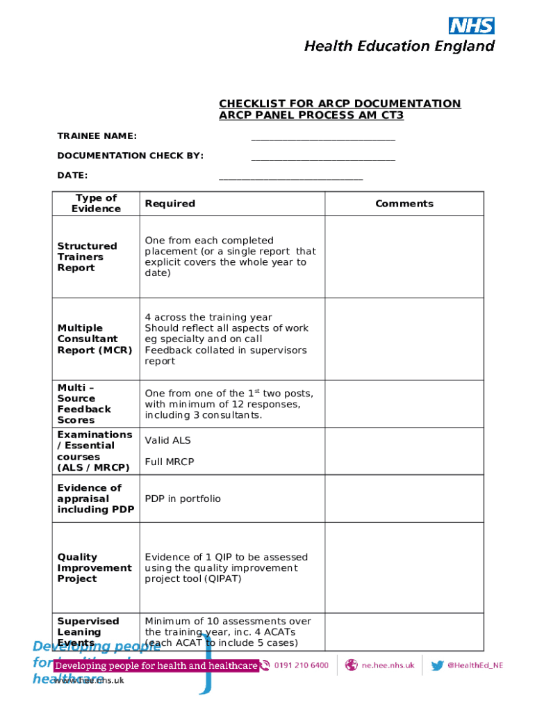 Guidance for trainees on preparing for the ARCP - madeinheene hee nhs ...