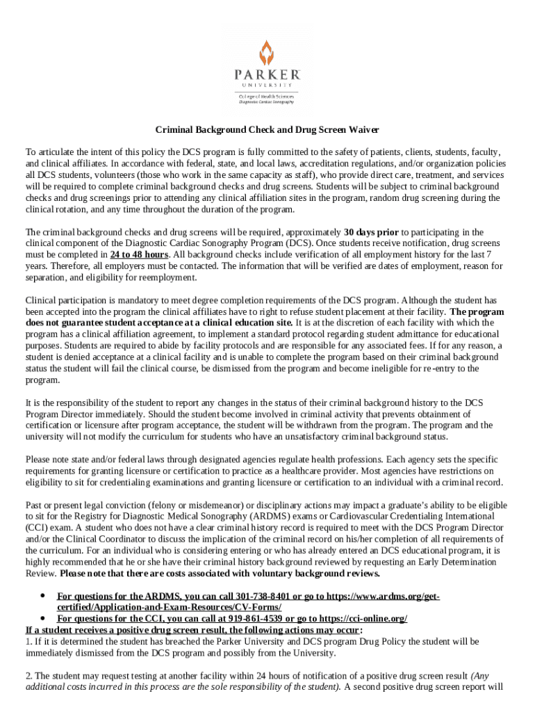 DCS-Criminal-Background-Check-and-Drug-Screening- ... Doc Template | pdfFiller