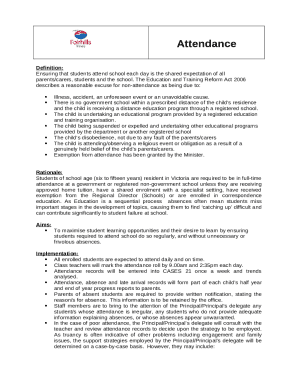 Attendance Policy - SchoolsViceducation.vic.gov.au - fairhillsps vic ...