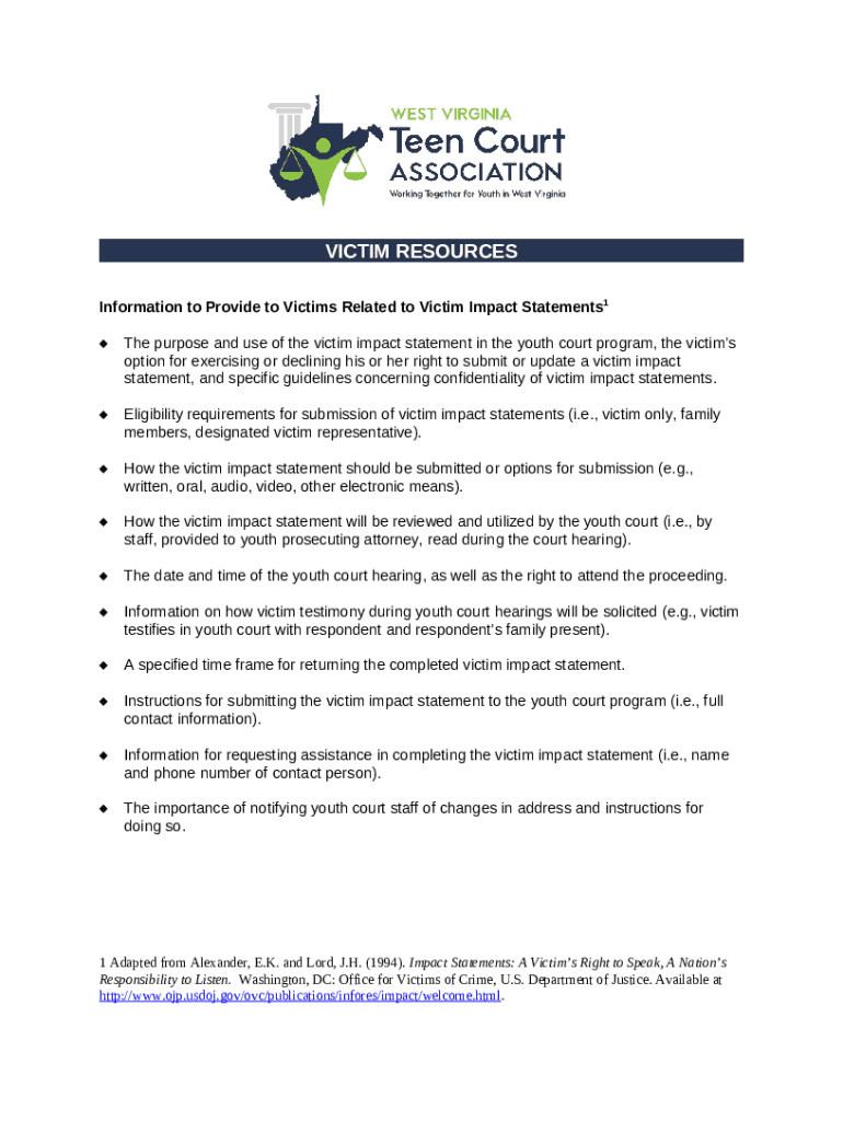 Victim Impact Statement at Sentencing: Judicial Experience ... Doc ...