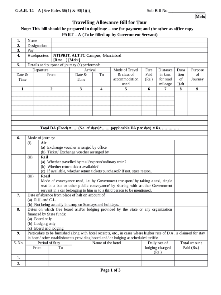 G A R 14 A See Rule 66 I 90 I I - Fill Online, Printable ... Doc ...