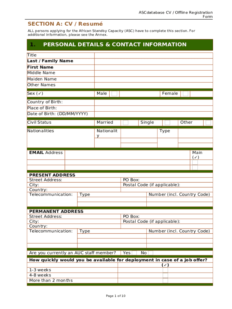 N SECTION B: Offline Registration Doc Template | pdfFiller