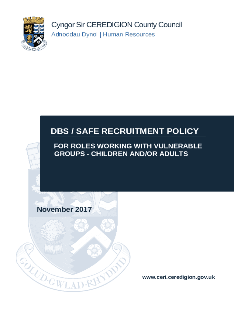 Disclosure and Barring Service / Safe Recruitment Policy Doc Template ...