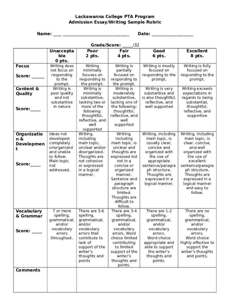 Lackawanna-College-PTA-Program-Application- ... Doc Template | pdfFiller