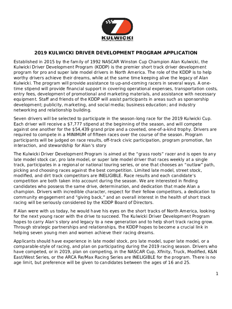 Established in 2015 by the family of 1992 NASCAR Winston Cup Champion Alan Kulwicki, the ...