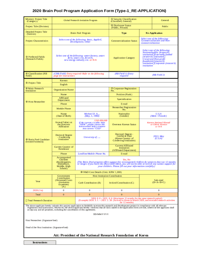 1. General Ination of the Brain Pool Candidate Doc Template | pdfFiller