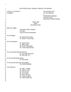 Judgement and Sentence - ICC Legal Tools Database Doc Template | pdfFiller