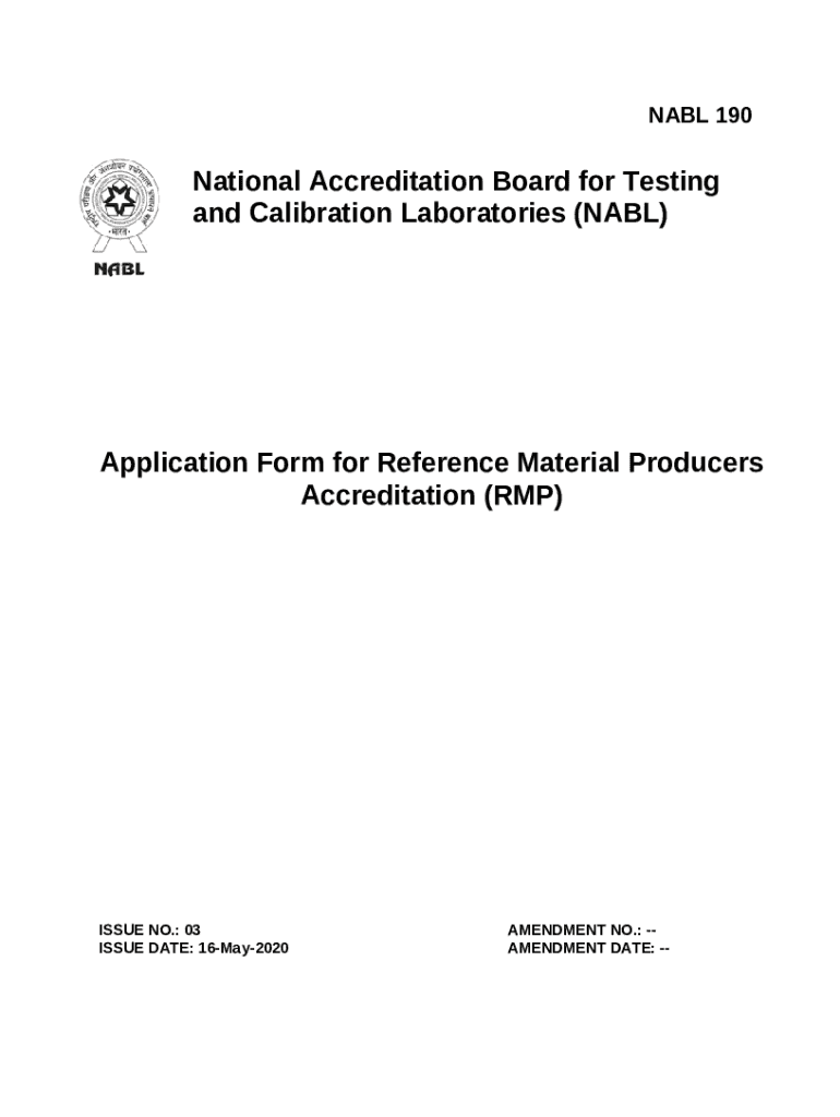Application for Reference Material Producers Doc Template | pdfFiller