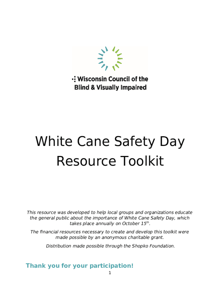 White Cane Awareness DayNational Federation of the Blind Doc Template ...