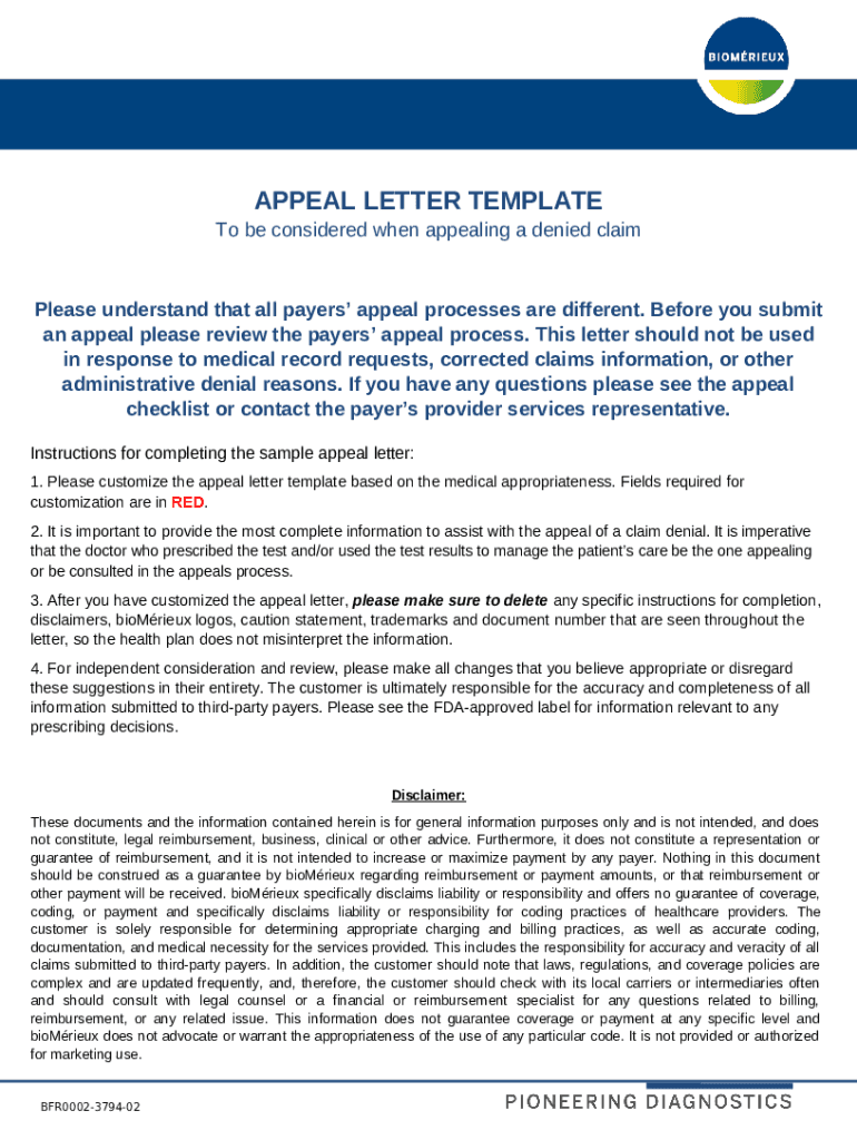 3 Effective Appeal Letter Samples for Timely Filing - Etactics Doc ...