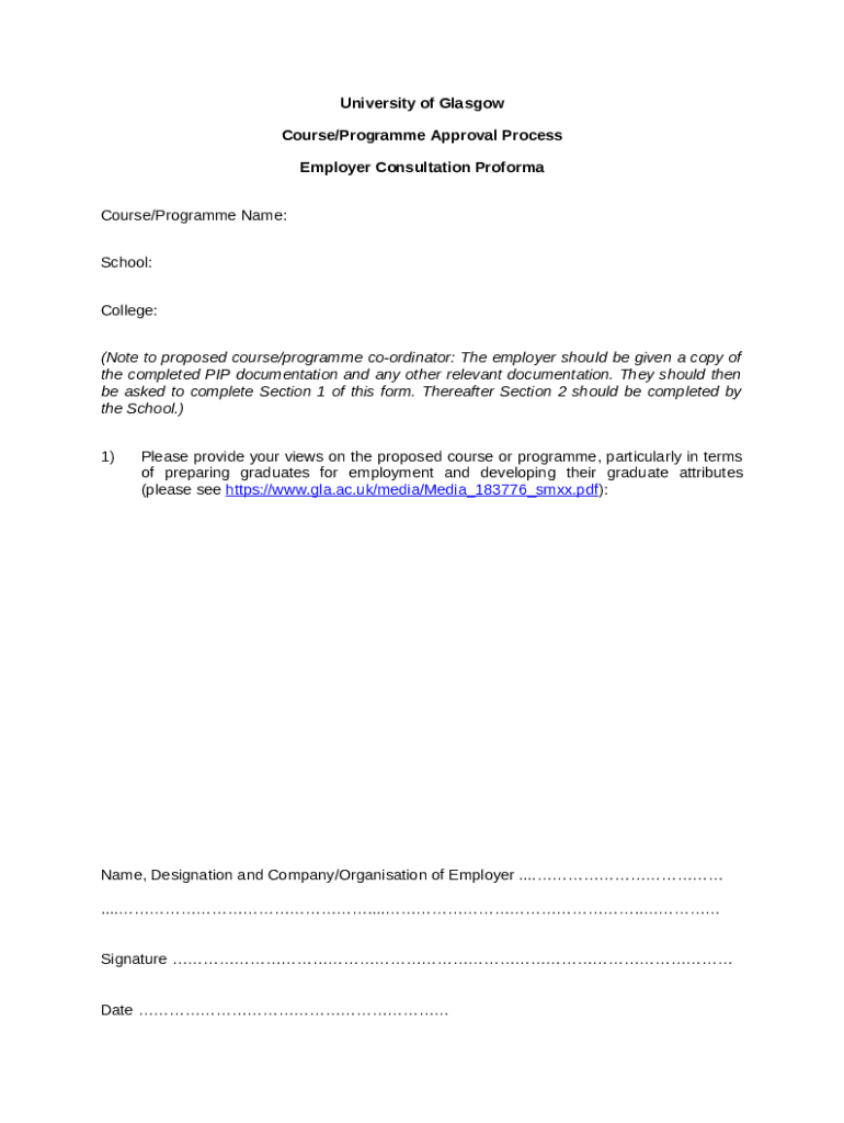 Employer Consultation Doc Template | pdfFiller