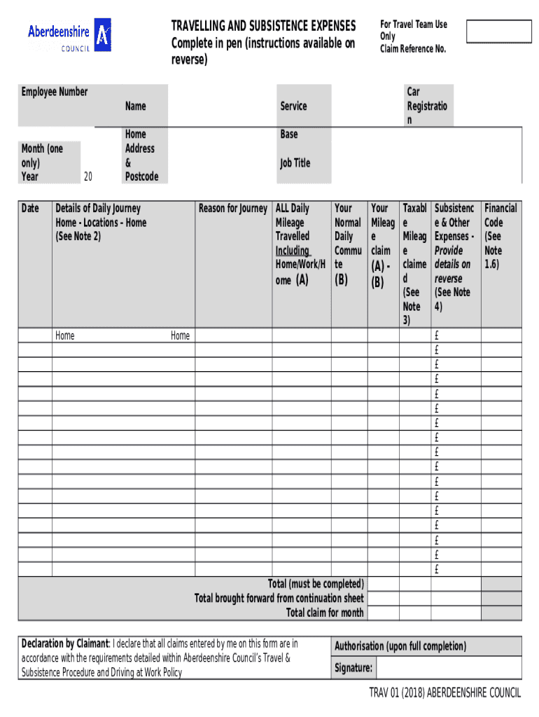 Temporary Quarters Subsistence Expenses (TQSE) - arcadialite aberdeenshire gov Doc Template ...
