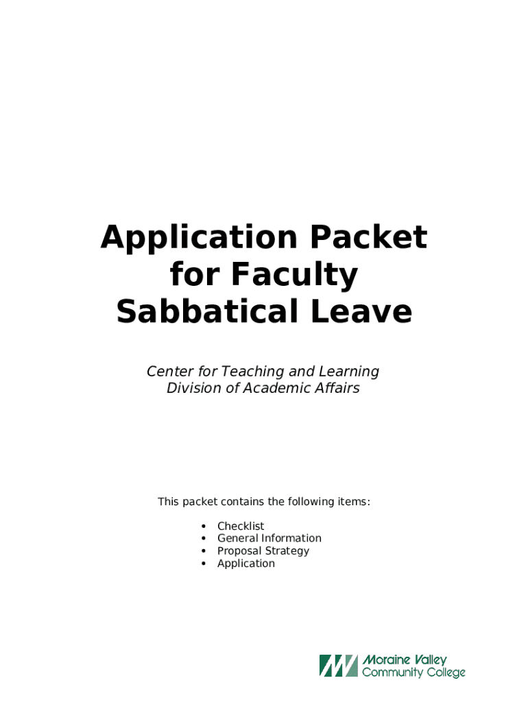 College MSCF FACULTY SABBATICAL LEAVE: PLAN 2 - ctl morainevalley Doc Template | pdfFiller