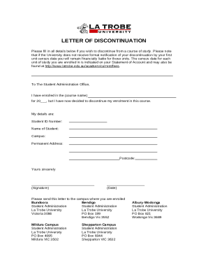 How to write a letter to discontinue college because ... Doc Template ...