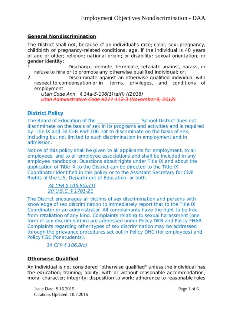 General Nondiscrimination Doc Template | pdfFiller