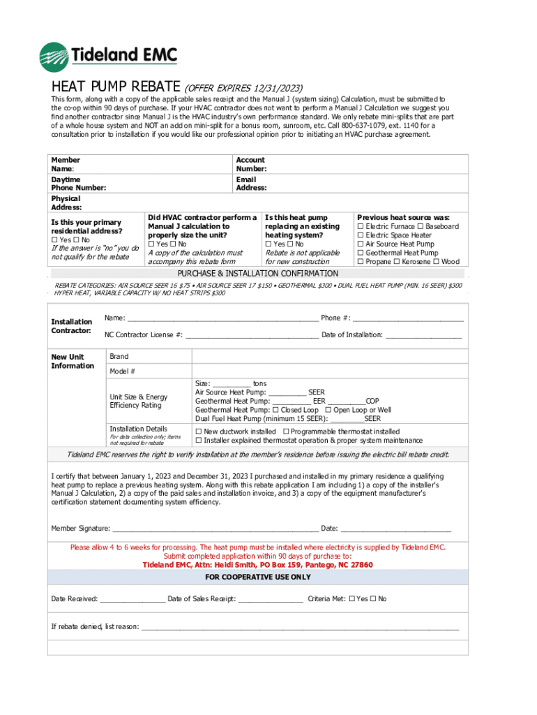 Fillable Online 2023 Whole-home heat pump verification form Fax Email ...