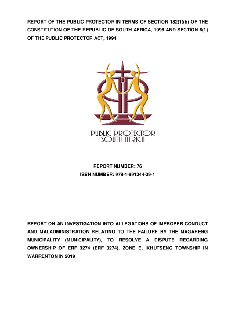 Fillable Online Public Protector Report Fax Email Print - pdfFiller