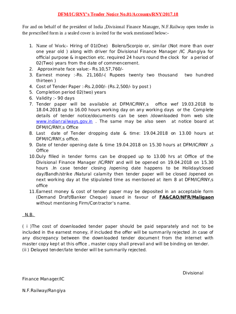 11. tender document submission Doc Template | pdfFiller