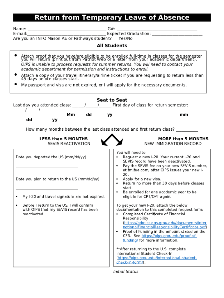 Return-to-Work Program - Personnel Directive - oips gmu Doc Template ...