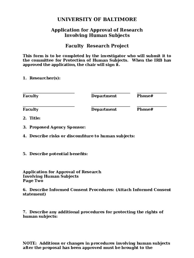 irb # hs-1human subjects application Doc Template | pdfFiller