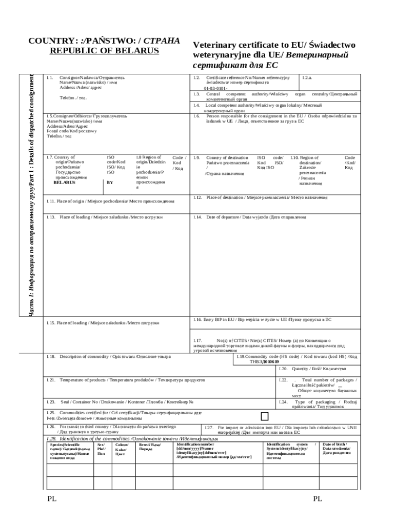 Veterinary certificate for the transit through the European ... Doc ...