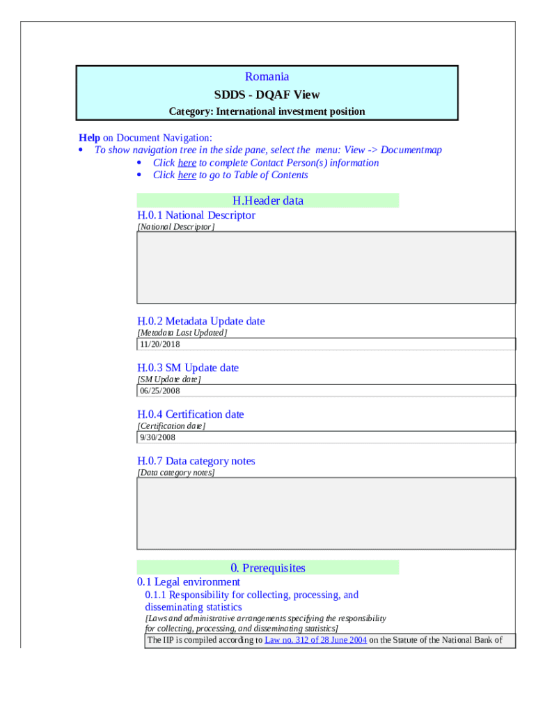 SDDS DQAF Templates Doc Template | pdfFiller