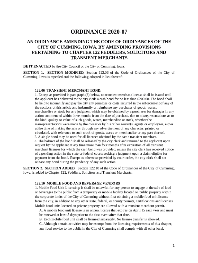 code of ordinances of the city of - Conrad, Iowa Doc Template | pdfFiller