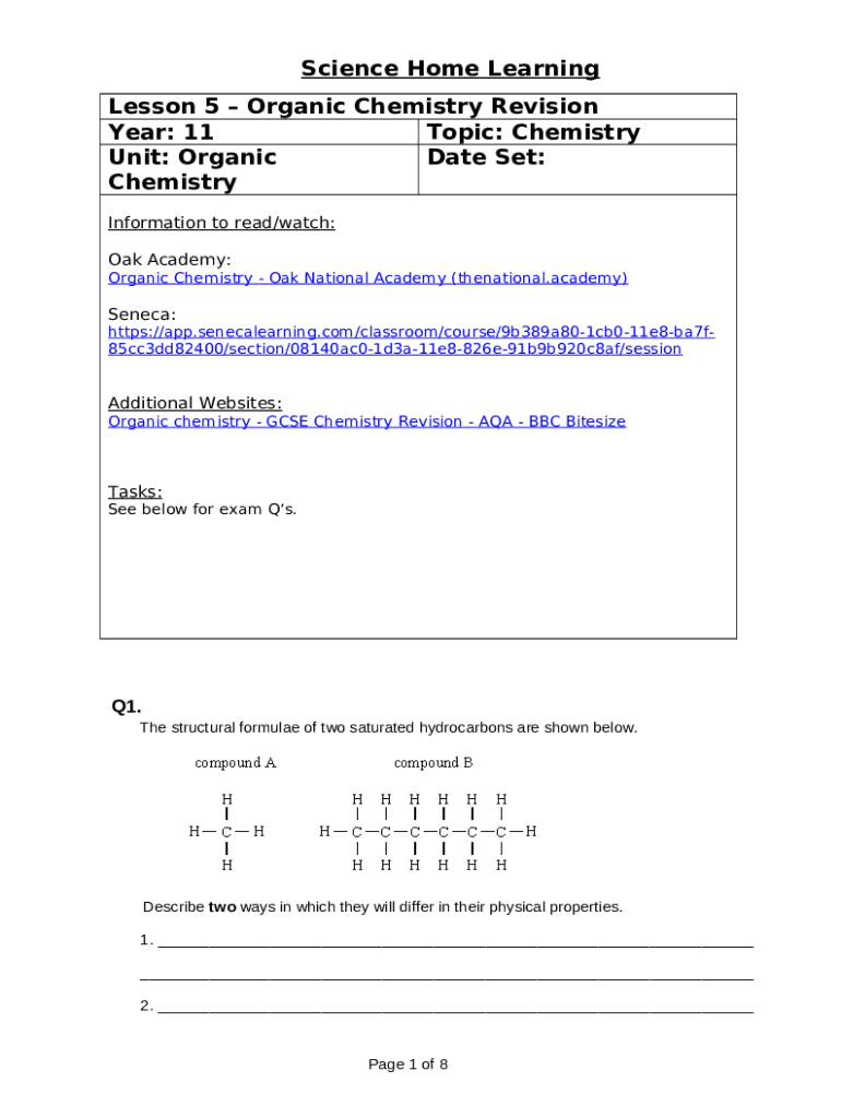 Year 9 Chemistry Below you will find links to Oak National ... Doc ...