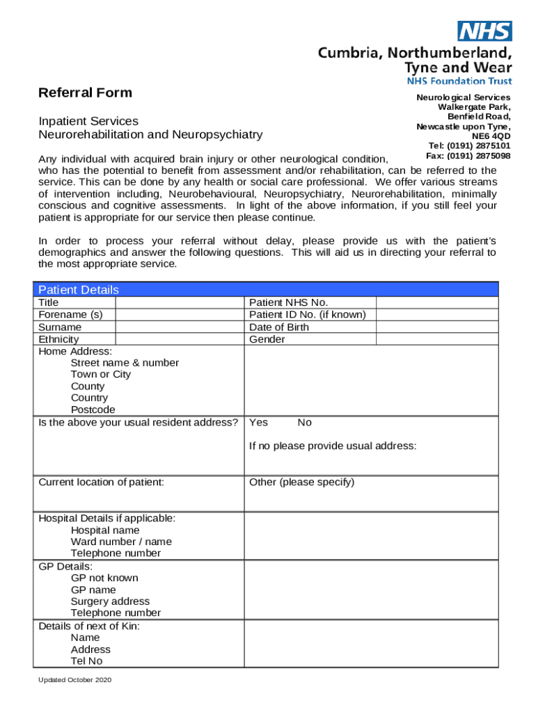 Walkergate Park Centre for Neurorehabilitation and Neurupsychiatry Doc ...