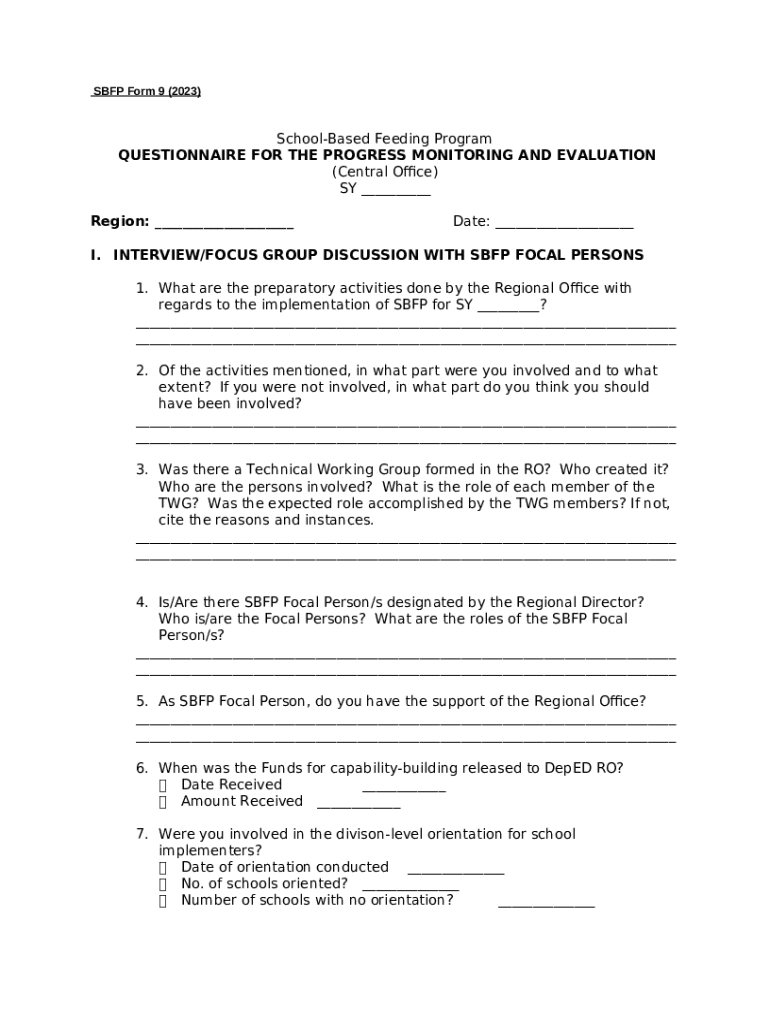 SBFP s 9-11 Doc Template | pdfFiller