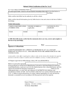 Fillable Online RLSO Bahrain - Selling a vehicle in Bahrain? Persons ...