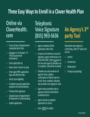 Fillable Online Three Easy Ways to Enroll in a Clover Health Plan Fax ...