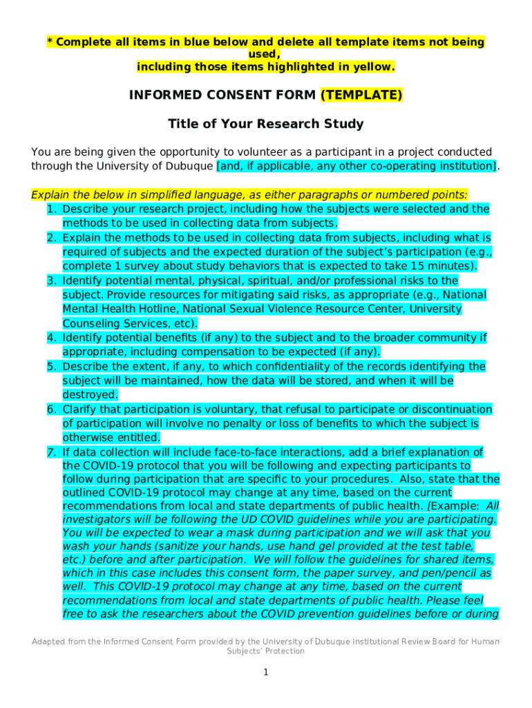 IRB s, Templates, Sample items Doc Template | pdfFiller