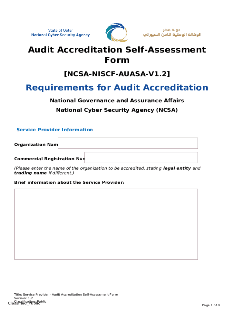 Audit Accreditation Self-Assessment . Requirements for Audit ...