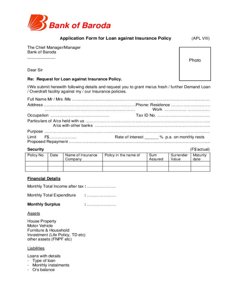 Fillable Online LOAN APPLICATION FORM FOR BARODA ASHRAY Fax Email Print ...