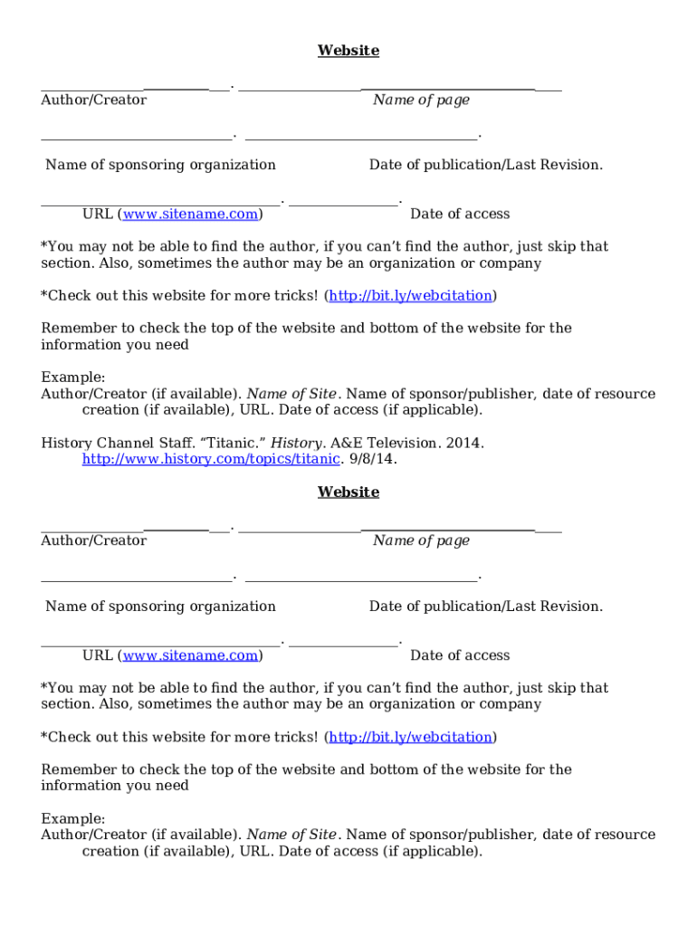 MLA Citation Guide (8th Edition): Websites - Research Guides Doc ...