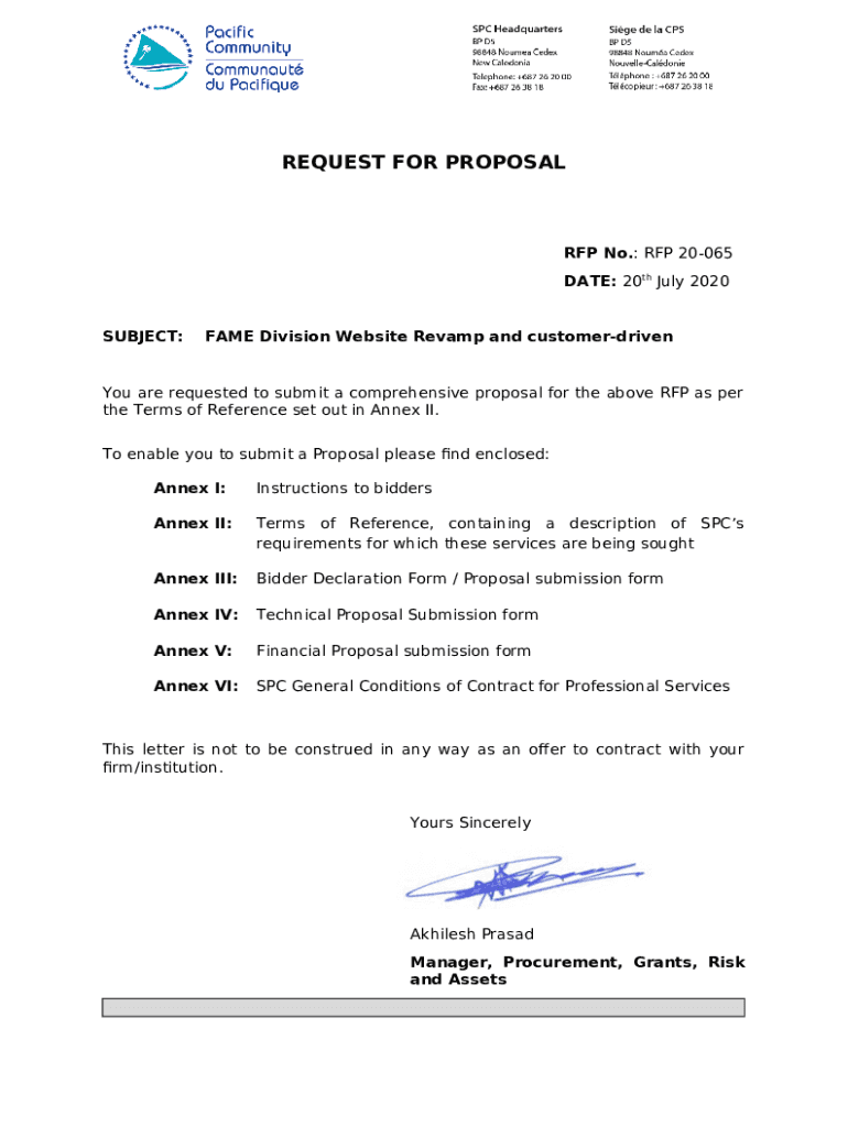 Request for Proposals: Website Revamp & Member Portal Doc Template | pdfFiller