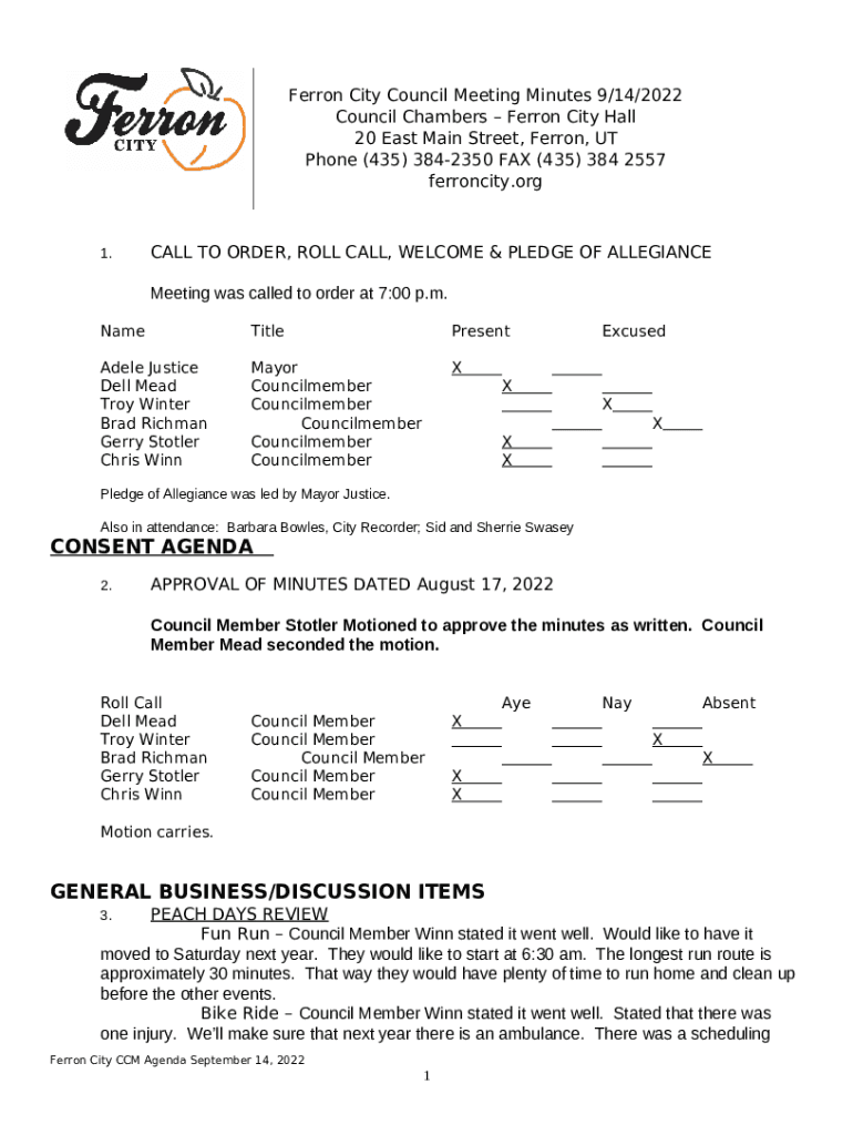 20 East Main Street, Ferron, UT Doc Template | pdfFiller