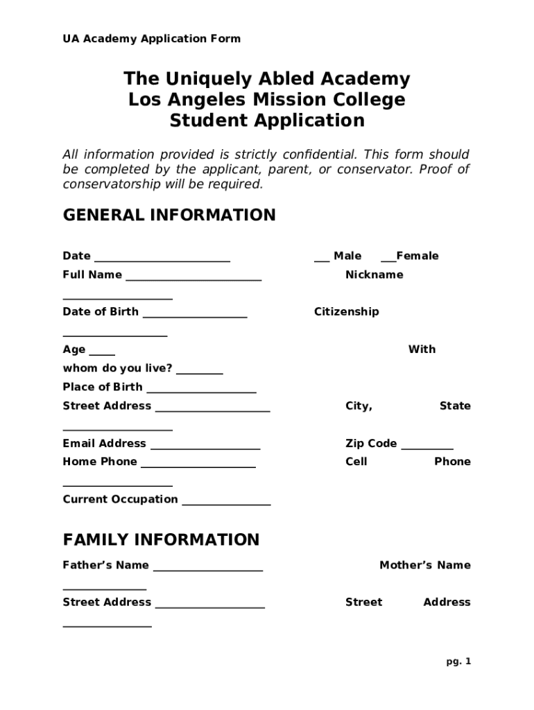 The-Uniquely-Abled-Academy-application-( ... Doc Template | pdfFiller