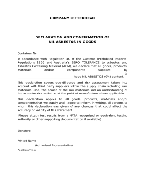 Asbestos Declaration: The Complete Guide With Template Doc Template ...