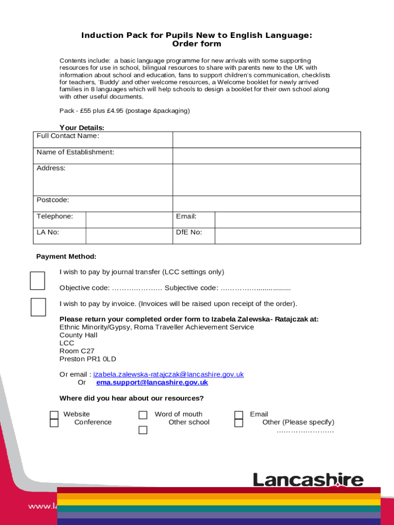 Developing induction programmes for newly arrived pupils ... Doc Template | pdfFiller