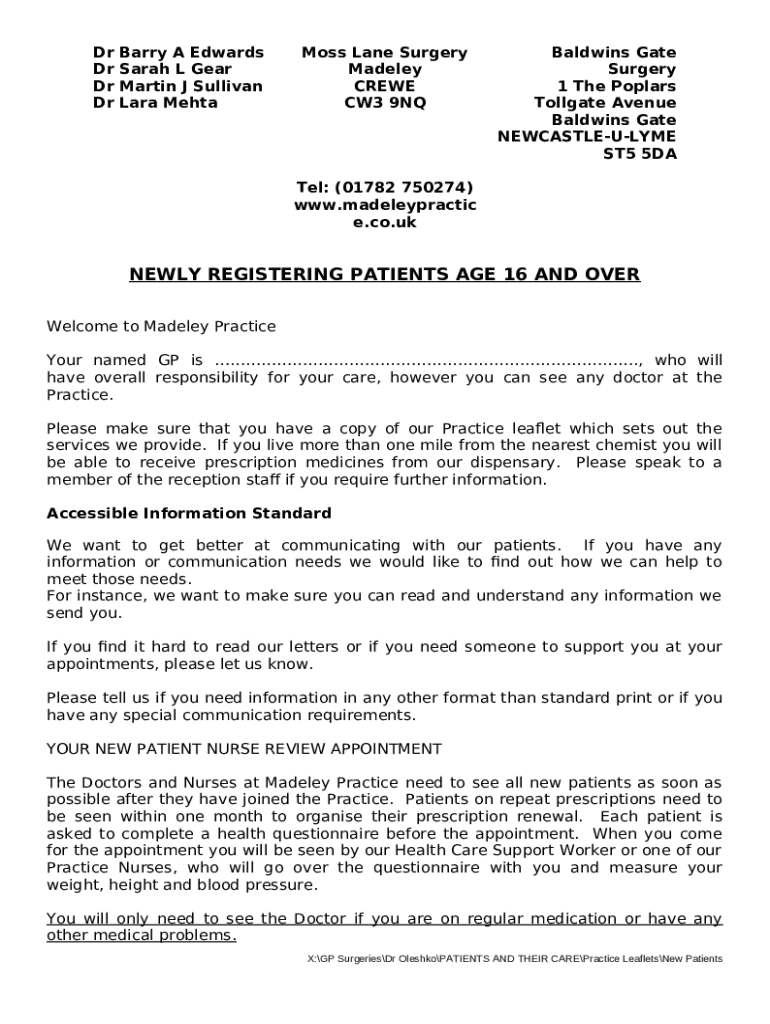 Doctors and Staff Doc Template | pdfFiller